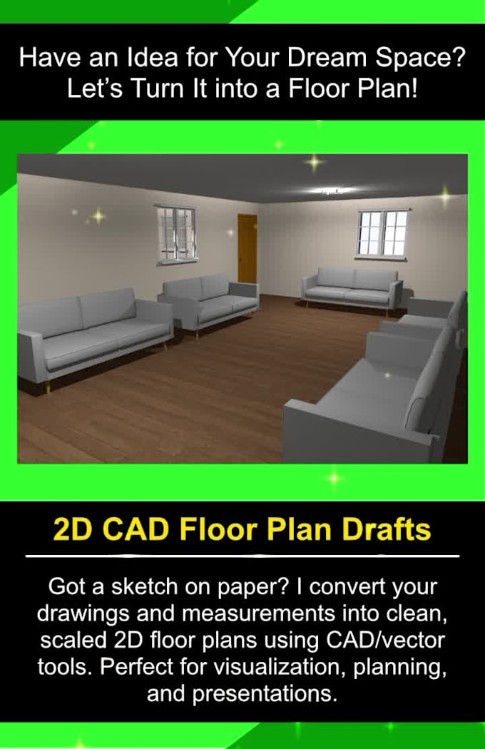 Create custom 2d cad floor plan drafts for your project by Jessieitdev ...