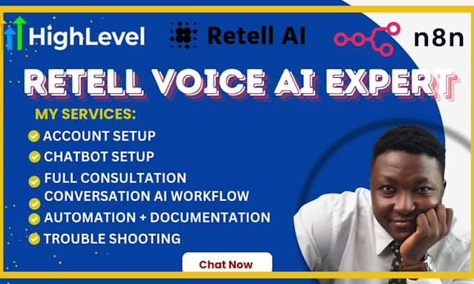 Setup retell ai voice agent, n8n ai automation, vapi ai make com ...