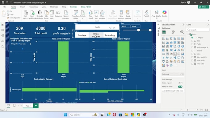 Create interactive power bi dashboards by Sp_with_excel | Fiverr