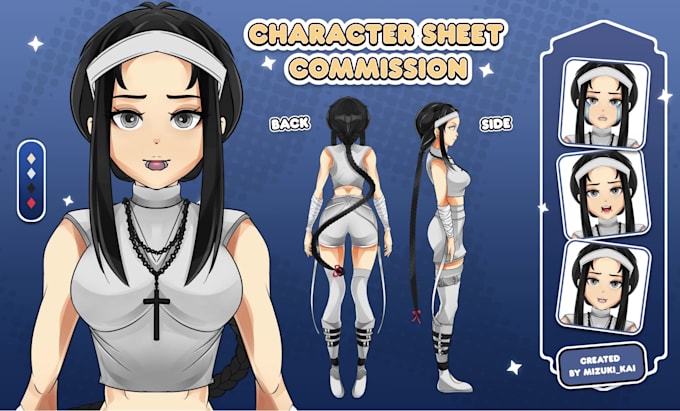 Draw reference character sheet for your character, avatar, vtuber in ...