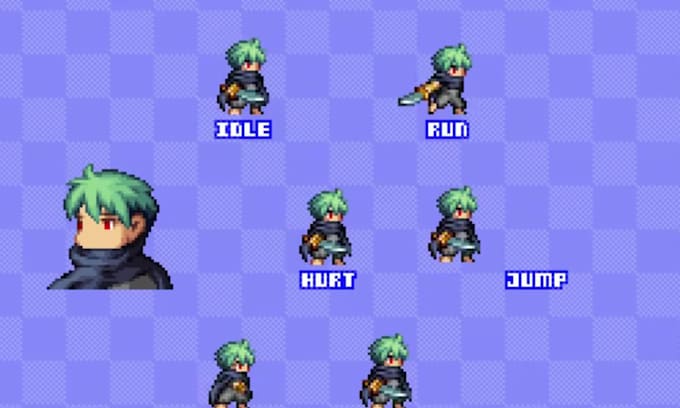 Haré animación de pixel art hoja de sprite de pixel art diseño de ...