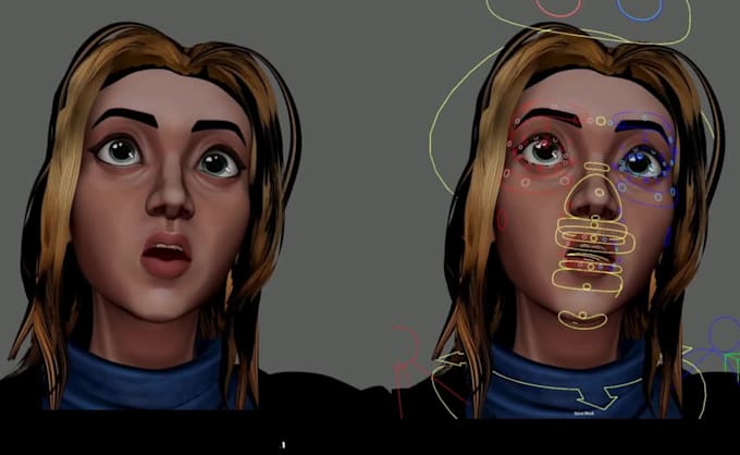 Rig 3d character model 3d facial rigging 3d rigging animation for ...