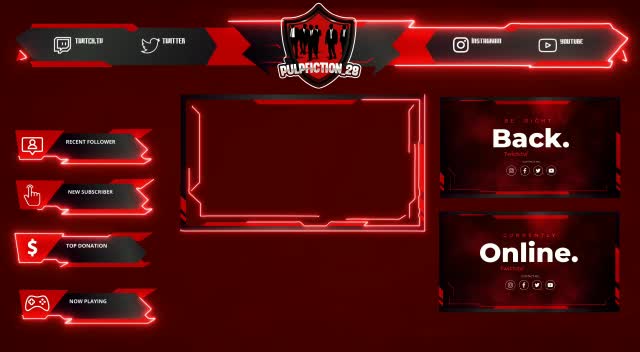 Make custom static and animated overlays pack for twitch streamers by ...
