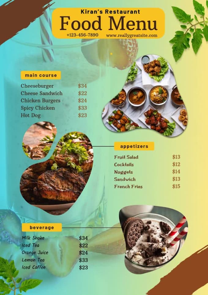 Do menu card for restaurants and cafe by Kiranpk15 | Fiverr
