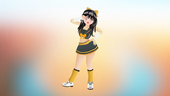 Draw a custom 3d v tuber model with rigging by Tahabac | Fiverr