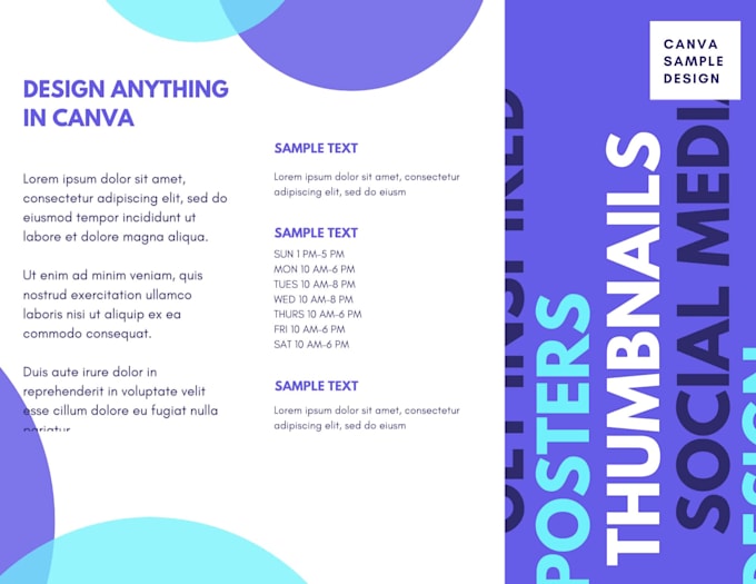 Design anything in canva, thumbnails, posters, social media posts ...