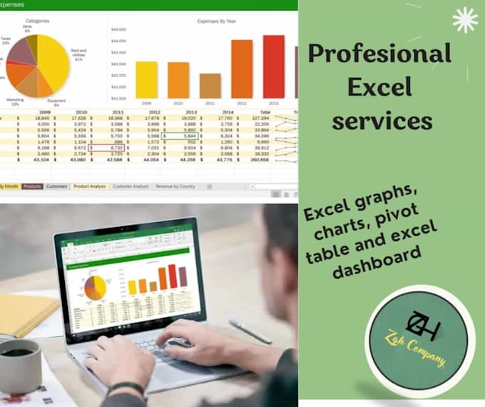 Do excel graphs, charts, pivot table and excel dashboard by Zgh_company | Fiverr