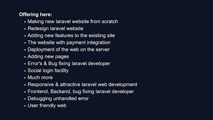 Fix laravel bugs, errors and customization, fix php web bugs by Saqibumardraz | Fiverr