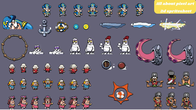 Design pixel art avatars pets twitch emotes pixel spritesheets art ...