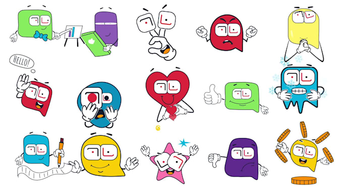 Design unique animated gif emoji stickers for all platforms by ...