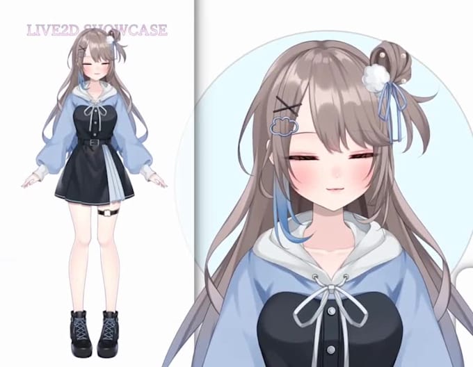 Draw and rig a professional live2d vtuber model, 2d vtuber model, full ...