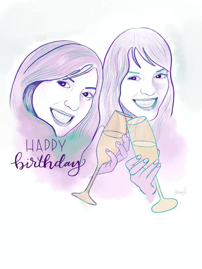 Illustrate your custom portraits and make animated gif by Veneragenova ...