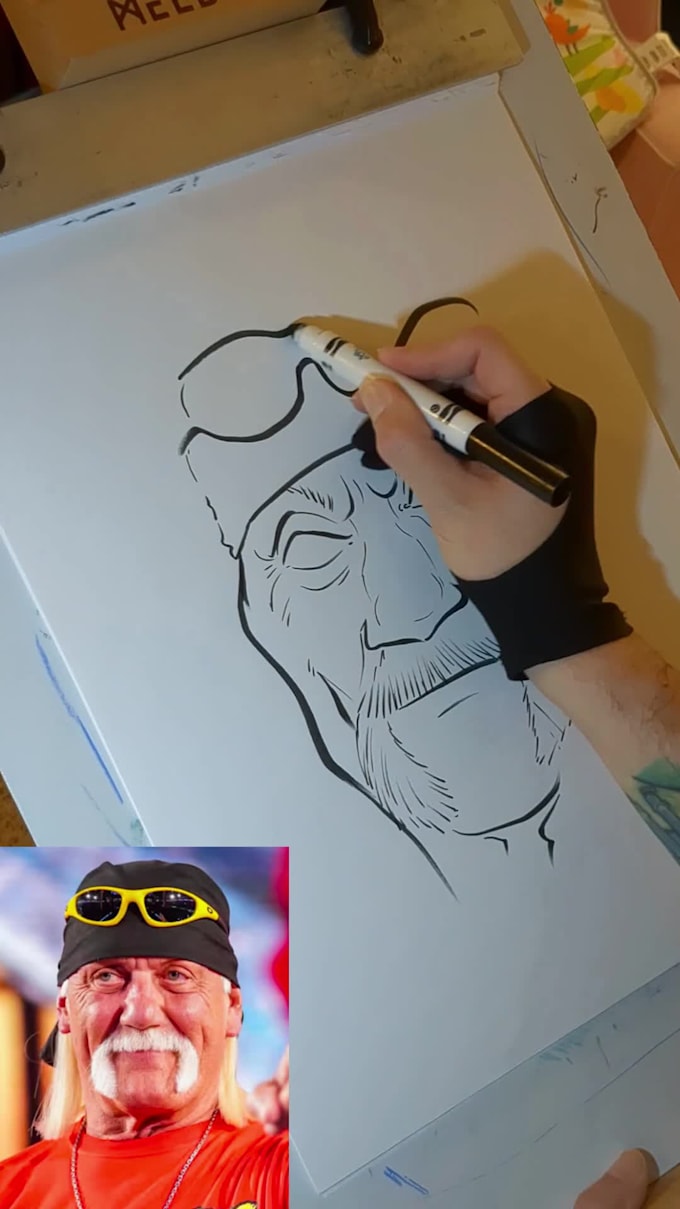 Create a caricature of you and process video so you can watch me draw ...