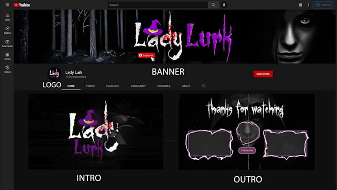 Create horror scary creepy intro,outro,banner for your channel youtube ...