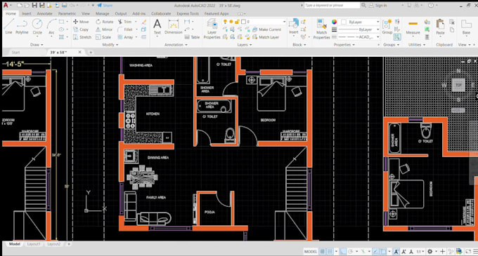 Design architectural floor plan, house plan using autocad by Meher_swa ...
