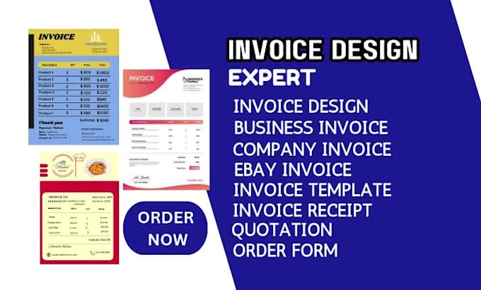 Create order form invoice receipt fillable pdf quotation stationery qr ...