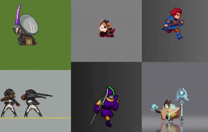 2d pixel art game character assets for sprite sheet top down tileset ...