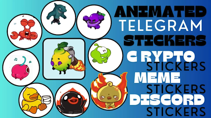 Animated stickers, animated gifs, crypto stickers,meme coin stickers,tg ...