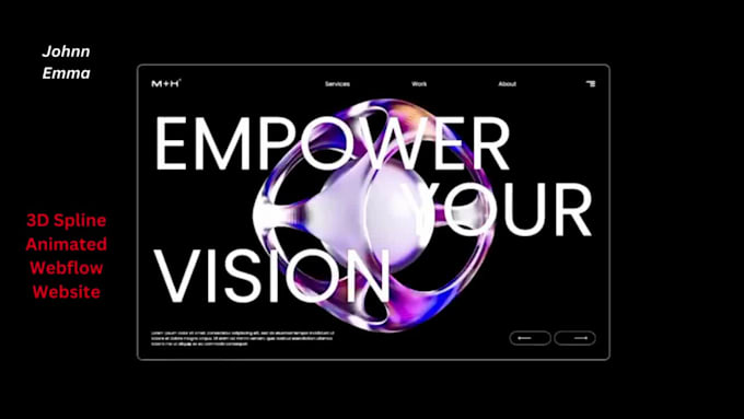 Create interactive 3d spline animated webflow website, threejs, figma to webflow by Johnn_emma ...