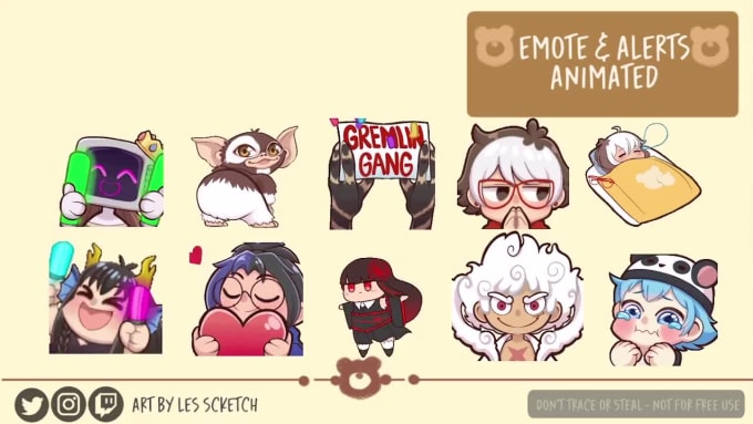 Create Custom Animated Twitch Emotes By Lesscketch Fiverr