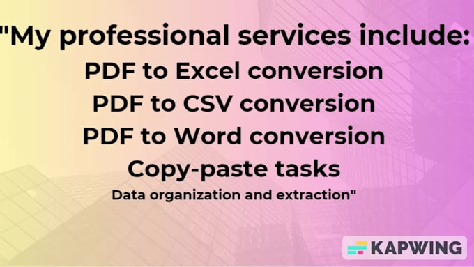 Convert pdf to excel, word or csv file by Mrbet007 | Fiverr