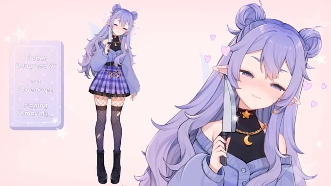 Render a vtuber, anime vtuber, character modeling, and rigging by ...