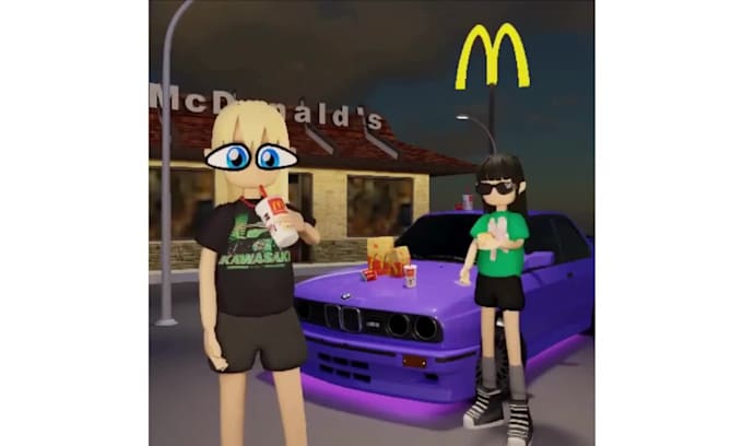 Create retro 3d low poly animation character model loop animation in ...