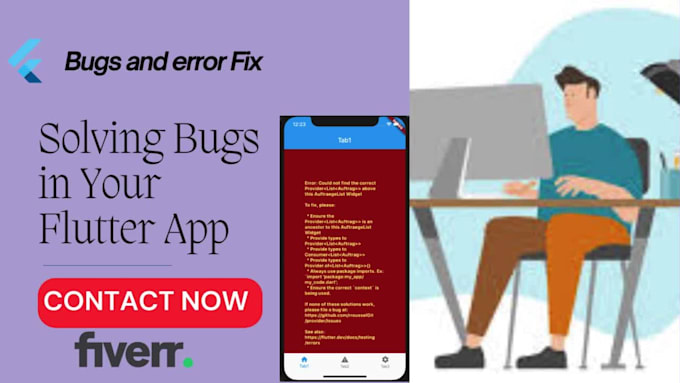 Fix bug and errors in flutter app by Sohail6565 | Fiverr