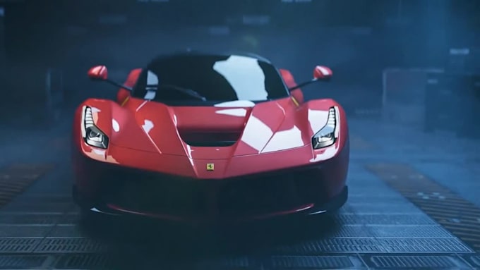 Create cinematic 3d car chase animation, photorealistic car model vfx ...