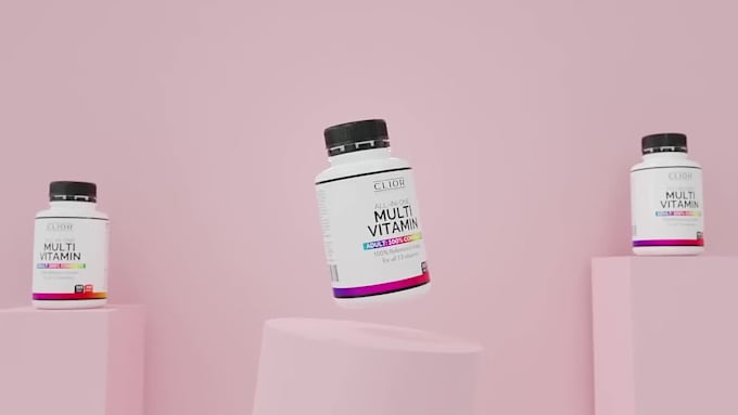 Do 3d supplement animation, 3d bottle rendering, cgi supplement bottle ...
