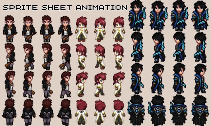 Do 8bits 16bits pixel art animation pixel game character sprite sheet ...