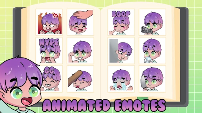 Draw awesome animated emotes by Luislira | Fiverr