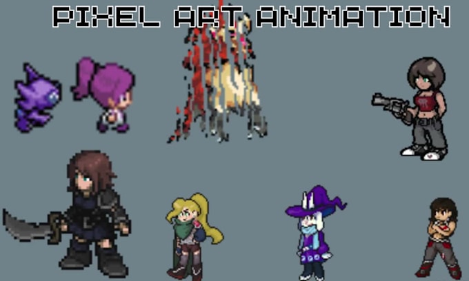 Realizar animación de pixel art de 8 o 16 bits, hojas de sprites de ...