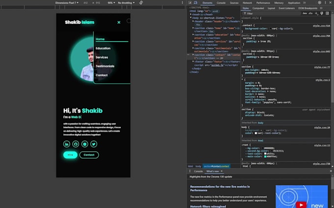 Create a modern responsive portfolio website with html css javascript ...