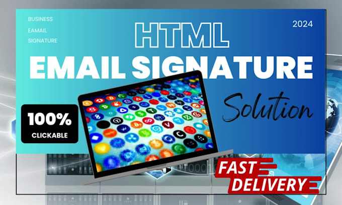 Create html email signature create for email clickable by Rubiina_ | Fiverr