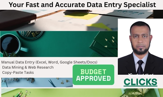 Be your fast and accurate data entry specialist by Farhadali899 | Fiverr