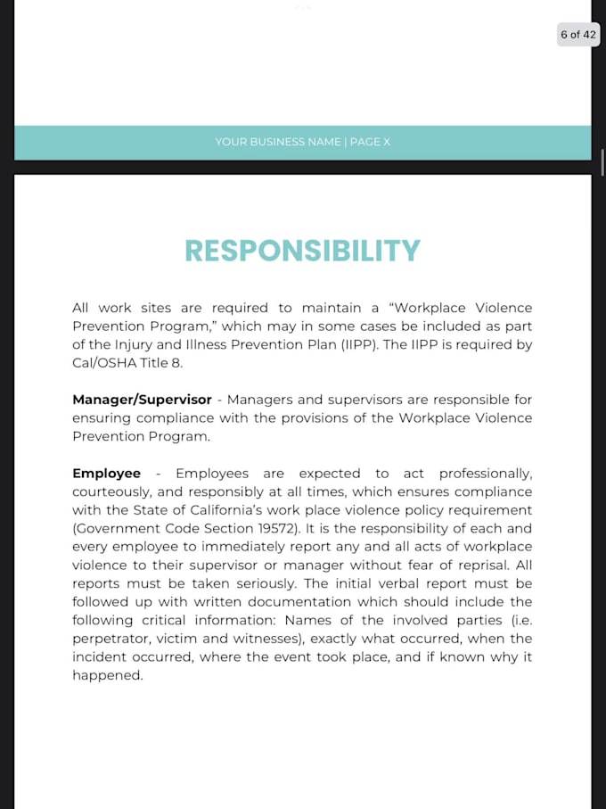 Provide you with a workplace violence program by Core_hr | Fiverr