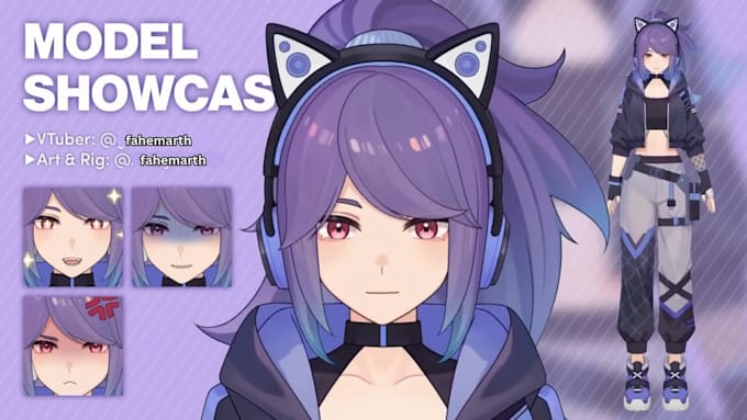 Draw and rig 2d vtuber model, vtuber design, live2d rigging for vtube ...