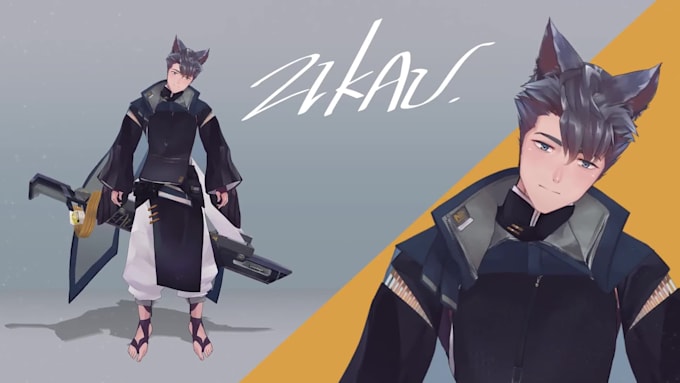 Make male vtuber model art and rig with live2d by Zikaualpha | Fiverr
