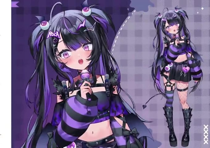 Draw and rig live2d model, vtuber commission for stream,2d vtuber ...