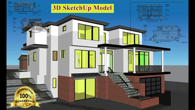 Sketchup Create Modern House In 15 Min Youtube Sketchup Online Course