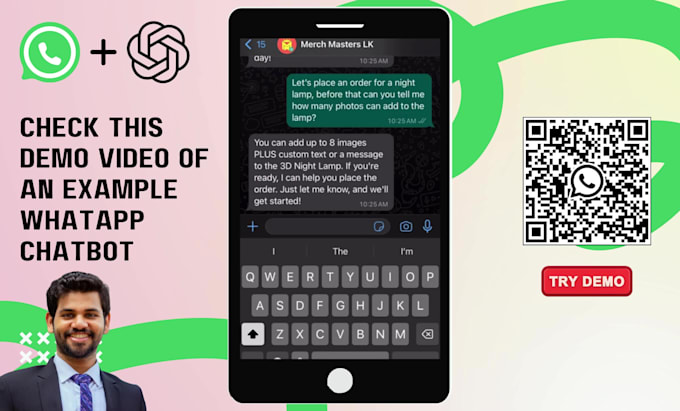 Build advanced ai whatsapp chatbot with gpt4 by Sasindujayashma | Fiverr
