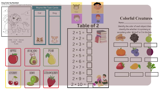 Design high quality flash cards and worksheets for kids by Alishathv ...