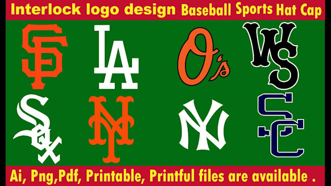 Do interlock,overlapping logo design in baseball hat cap by ...