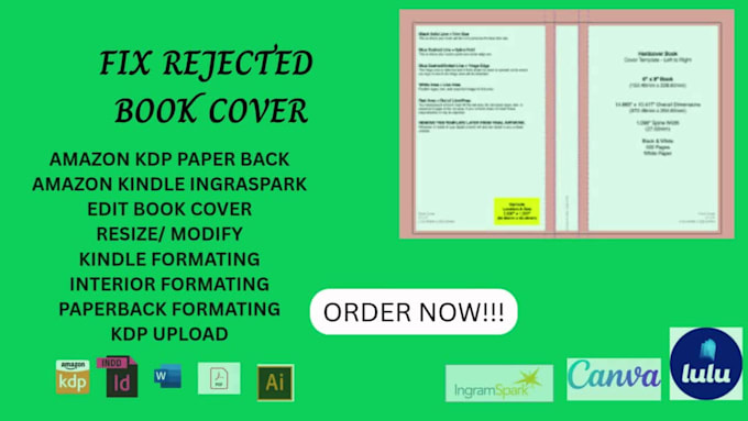 Fix your rejected book cover for amazon kdp approval by Hector_white ...