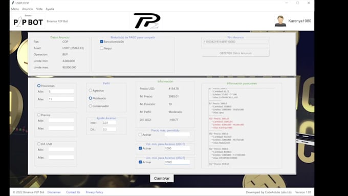 P2p binance bot, gestion de precios de anuncios by Kellyayola | Fiverr