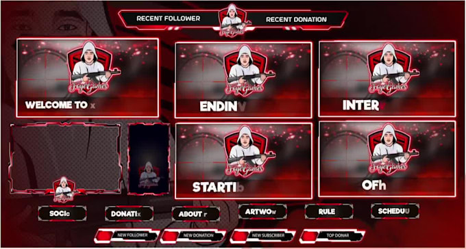 Design custom twitch kick animated overlays, alerts, emotes, and stream ...
