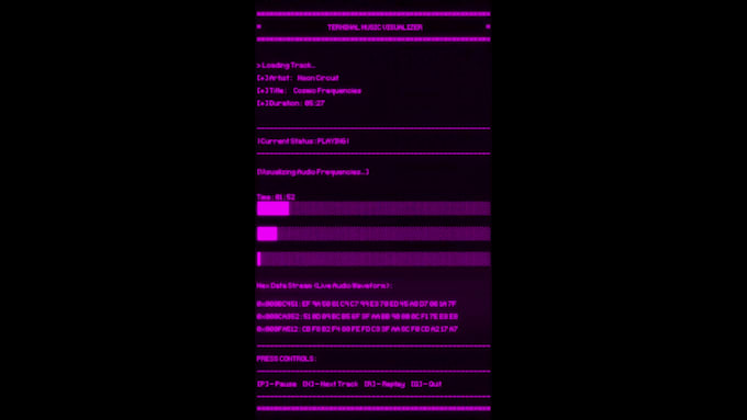 Make retro computer code audio visualizer by Blindseacalf | Fiverr