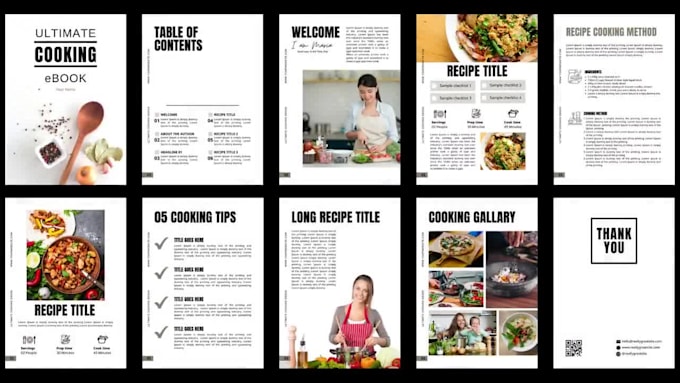 Give 10 pages editable cooking recipe ebook canva template by ...