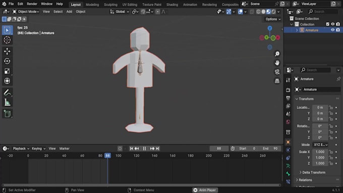 Rig your 3d model in blender by Suriras | Fiverr